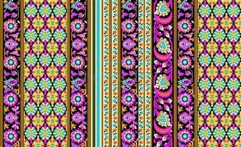 Textile Beautiful Traditional Abstract Vintage Seamless Ornament Boder Traditional Border With