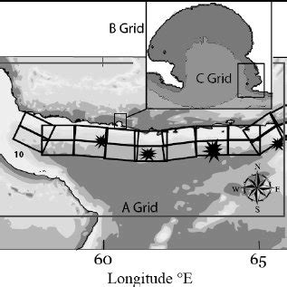 Nested Grids Of A B And C And Available Tsunami Source Cells Along MSZ