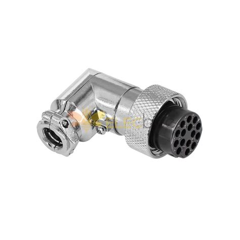 Gx20 Aviation Wire Connector Angled Female Plug Metal Male Socket Back