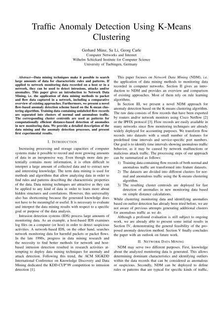 Traffic Anomaly Detection Using K Means Clustering