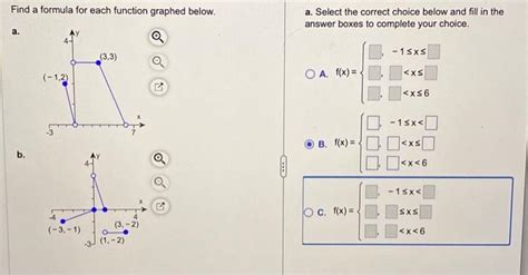 Solved Find A Formula For Each Function Graphed Below A B Chegg