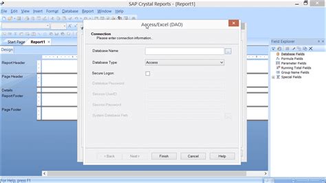 Access Or Excel Dao In Crystal Reports 2013 Tutorial