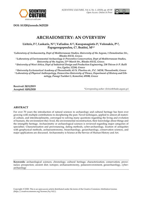 PDF ARCHAEOMETRY AN OVERVIEW