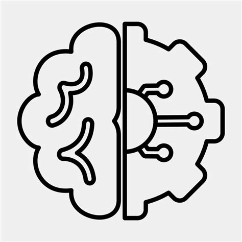 Icon Machine Learning Artificial Intelligence Elements Icon In Line Style 51491730 Vector Art