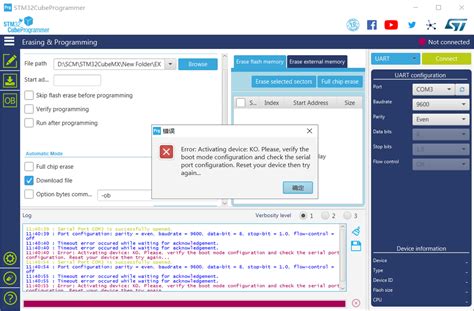 unable to connect the stm32cubeprogrammer with stm stmicroelectronics community