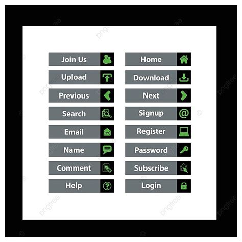 Web Design Buttons Theme Scroll Bar Site Sign Vector Scroll Bar Site