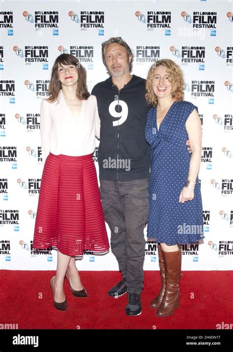 Danish Actor Mads Mikkelsen With Bfi Programmers Sarah Litton Left And Tricia Tuttle At The