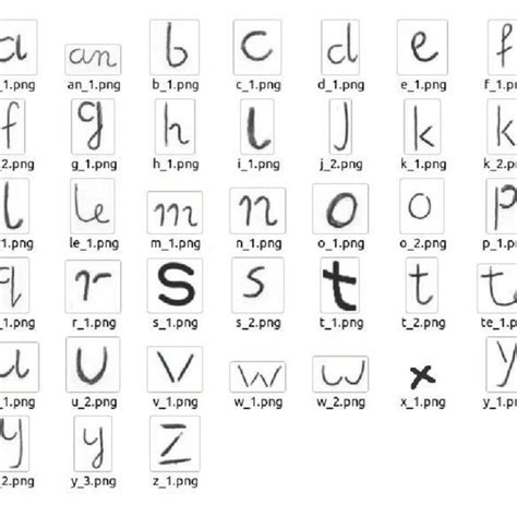 The Set Of Letter Patterns Used In Simulation Download Scientific Diagram