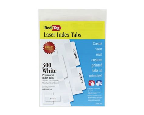 Redi Tag® Laser Printable Index Tabs 2 300 Pack