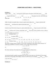 EXERCISES LECTURE 4 SOLUTIONS Docx EXERCISES LECTURE 4 SOLUTIONS Problem 1 Suppose That