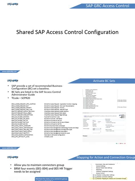 Shared Sap Access Control Configuration Pdf Information Technology