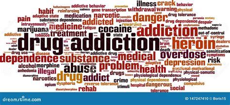 Drug Addiction Word Cloud Stock Vector Illustration Of Reverse 147247410