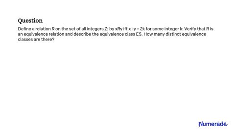 solved define a relation r on the set of all integers z by xry iff x