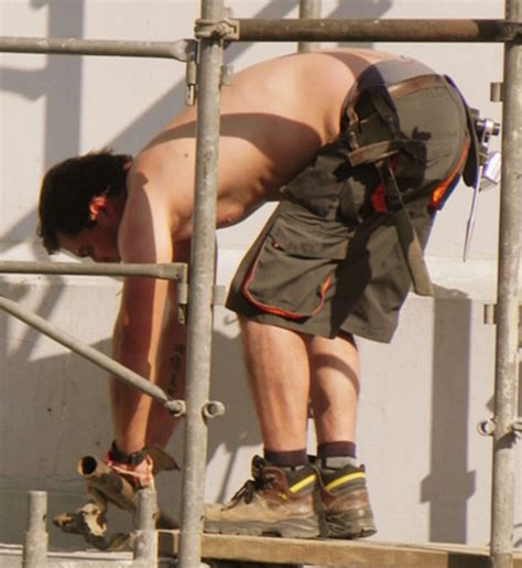 Up The Scaffolding Shirtlessworking On Tumblr