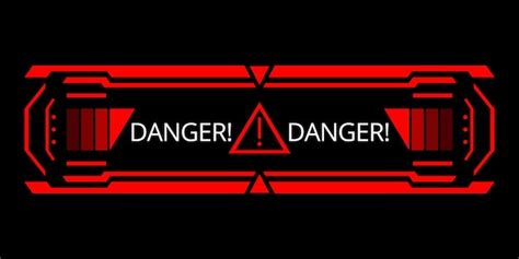 Premium Vector Hud Danger Alert Attention Vector Red Interface Sign Warning Or Caution Ui Tech