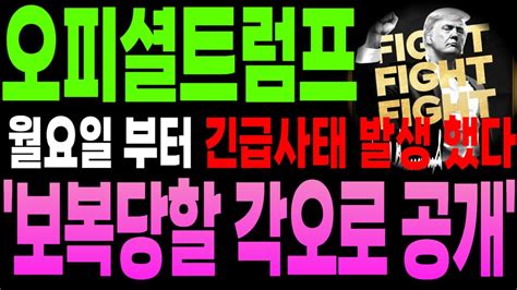 오피셜 트럼프 코인 전망 월요일부터 긴급상황 발생 보복까지 감수하고 공개 합니다더보기오피셜트럼프 트럼프코인 Youtube