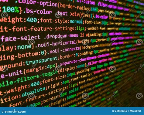 Web Developer Html Code With Css On Screen Coding Css On Mornitor At The Office For