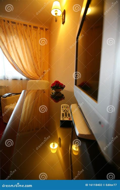 Lcd Television Inside The Bedroom Stock Photo Image Of Light Accessories