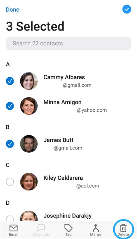 Batch Deletion Of Multiple Contacts Contacts