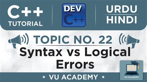 Topic No 22 Syntax Vs Logical Errors C In Urduhindi Youtube