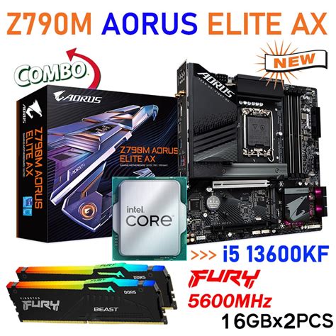 Intel Core I5 13600kf Lga 1700 Cpu Combo I5 Gigabyte Z790m Aorus Elite Ax Z790 Placa Mãe Terno