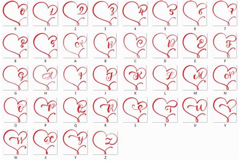 Monogram Heart Font Ttf Svg Png Valentine Day Font Hearts Monogram