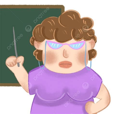 수업시간 만화 일러스트 선생님 칠판 치기 수업시간 교사 만화 칠판 만 화 를 두드리다 Png 일러스트 및 Psd 이미지