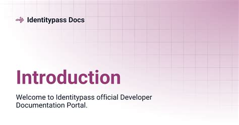 Introduction Identitypass Docs