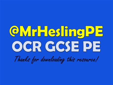 OCR GCSE PE 1 1a The Skeletal System Teaching Resources