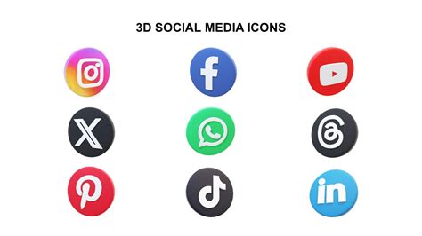 Free 3d Social Media Icons Powerpoint Template Slidebazaar