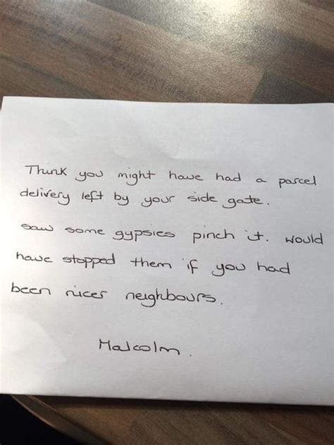 100 Real Letter Note That Someones Neighbor Actually Gave Them