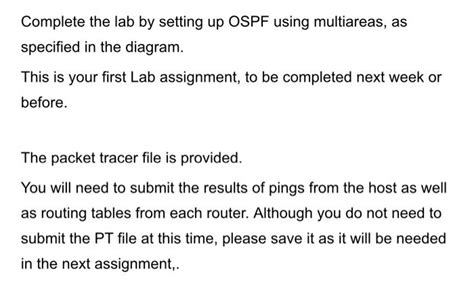 solved complete the lab by setting up ospf using multiareas