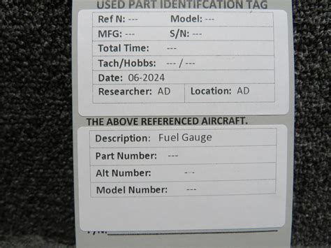 Aircraft Fuel Quantity Indicator Assembly