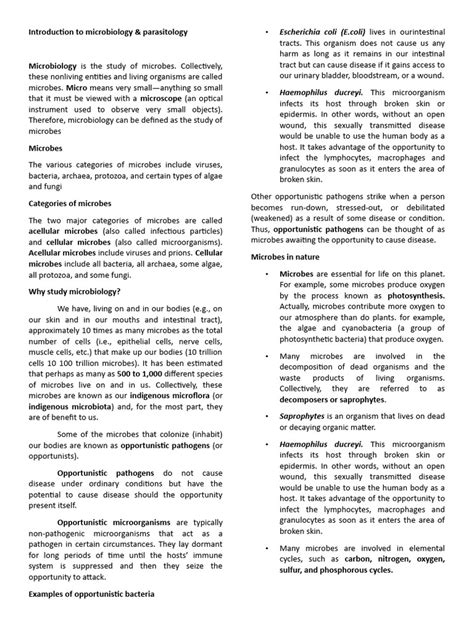 Module 1 2 Microbiology And Parasitology Pdf Microorganism Pneumonia