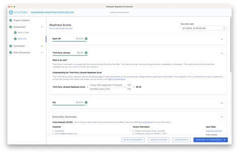 Snowpark Migration Accelerator Assessment Output In Application Snowflake Documentation