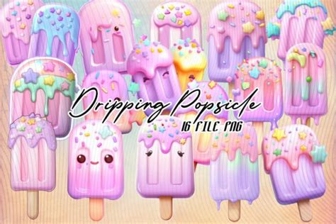 Kawaii Cute Popsicle Ice Cream Clipart Graphic By October Store · Creative Fabrica