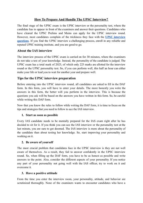 How To Prepare And Handle The UPSC Interview EliteIAS Coaching Page 1 2 Flip PDF Online