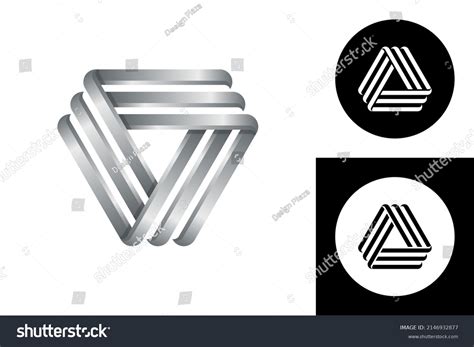 Triangular Metallic Gradient Design Isolated On Stock Vector Royalty