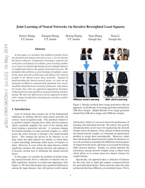 Joint Learning Of Neural Networks Via Iterative Reweighted Least