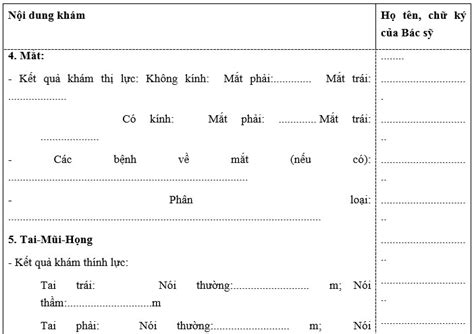 Mẫu giấy khám sức khỏe mới nhất tuân thủ tiêu chuẩn của Bộ Y tế