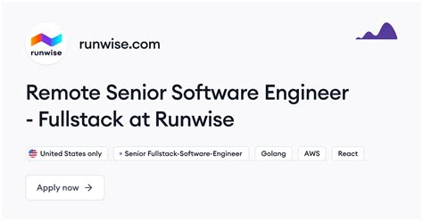 Runwise Hiring Senior Software Engineer Fullstack • Remote Work From Home Himalayas