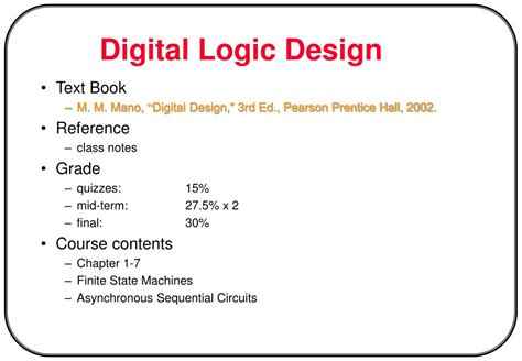 PPT Digital Logic Design PowerPoint Presentation Free Download ID