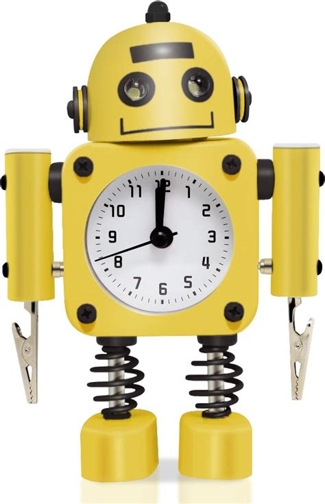 Betus Non Ticking Robot Alarm Clock Stainless Metal Wake Up Clock