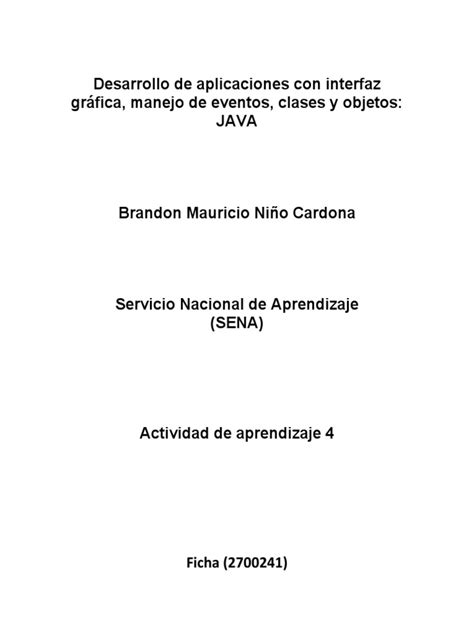 Actividad De Aprendizaje 4 Descargar Gratis Pdf Java Lenguaje De Programación Programación