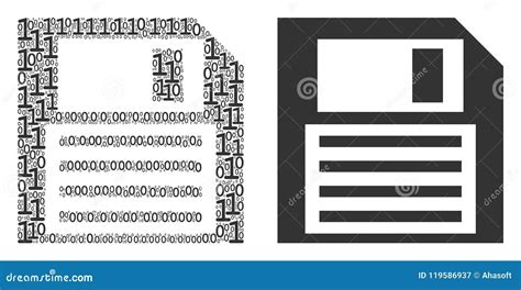 Floppy Disk Composition Of Binary Digits Stock Vector Illustration Of Zero Save 119586937