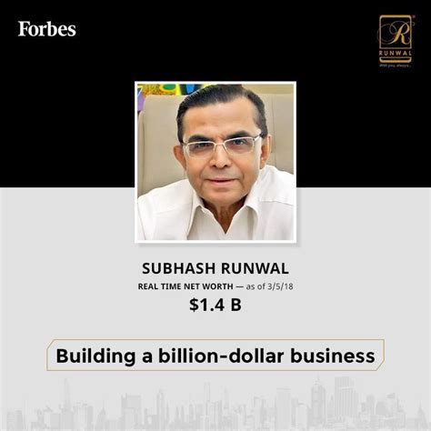 Our Chairman Mr Subhash Runwal Has Been Featured On Forbes Indias