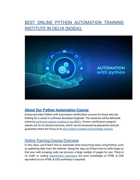 Ppt Best Online Python Automation Training Institute In Delhi Noida