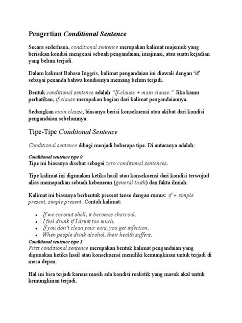 Conditional Sentence Pdf Conditional Sentence Pdf