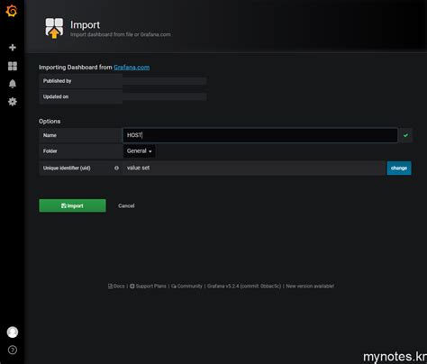 Grafana Host Dashboard 생성 Mynoteskr 서버 가상화 운영체제 게임 프로그래밍 Nas 하드웨어 소프트웨어