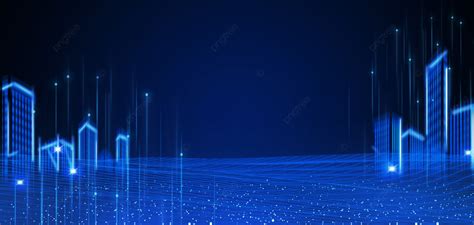 Technology City Particle Lines Blue Simple Business Technology Background Simple Science And